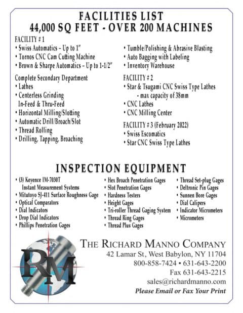 Line Card - Richard Manno Inventory